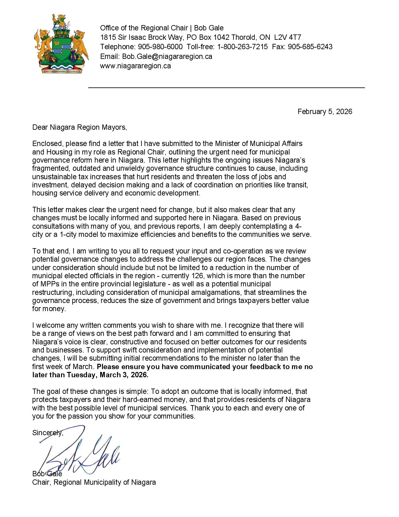 Ford’s Niagara Region Appointee Bob Gale Puts Squeeze On Area Mayors To ...